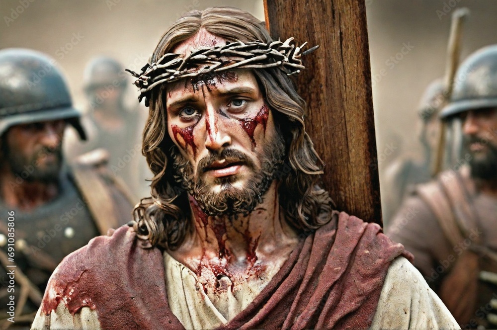 Jesus Christ at his Calvary, Holy Week, Good Friday, crucifixion Stock Photo | Adobe Stock