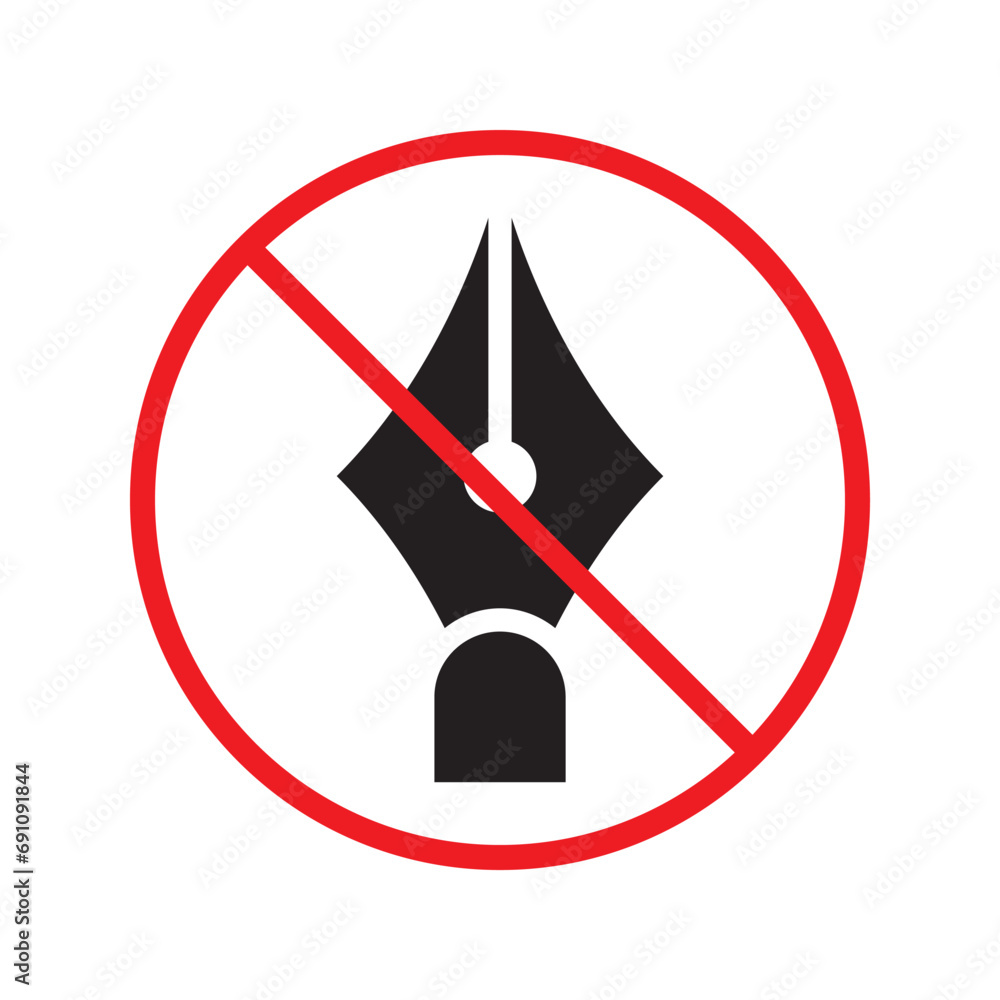 Drawing prohibited vector icon. No drawing icon. Forbidden draw icon ...