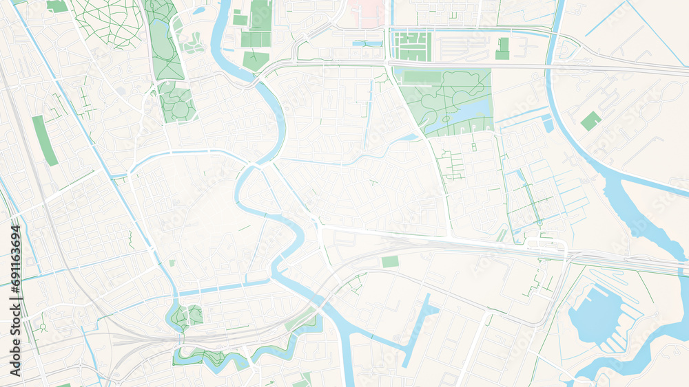 Illustrative map of a big fictional city. Abstract high resolution full ...