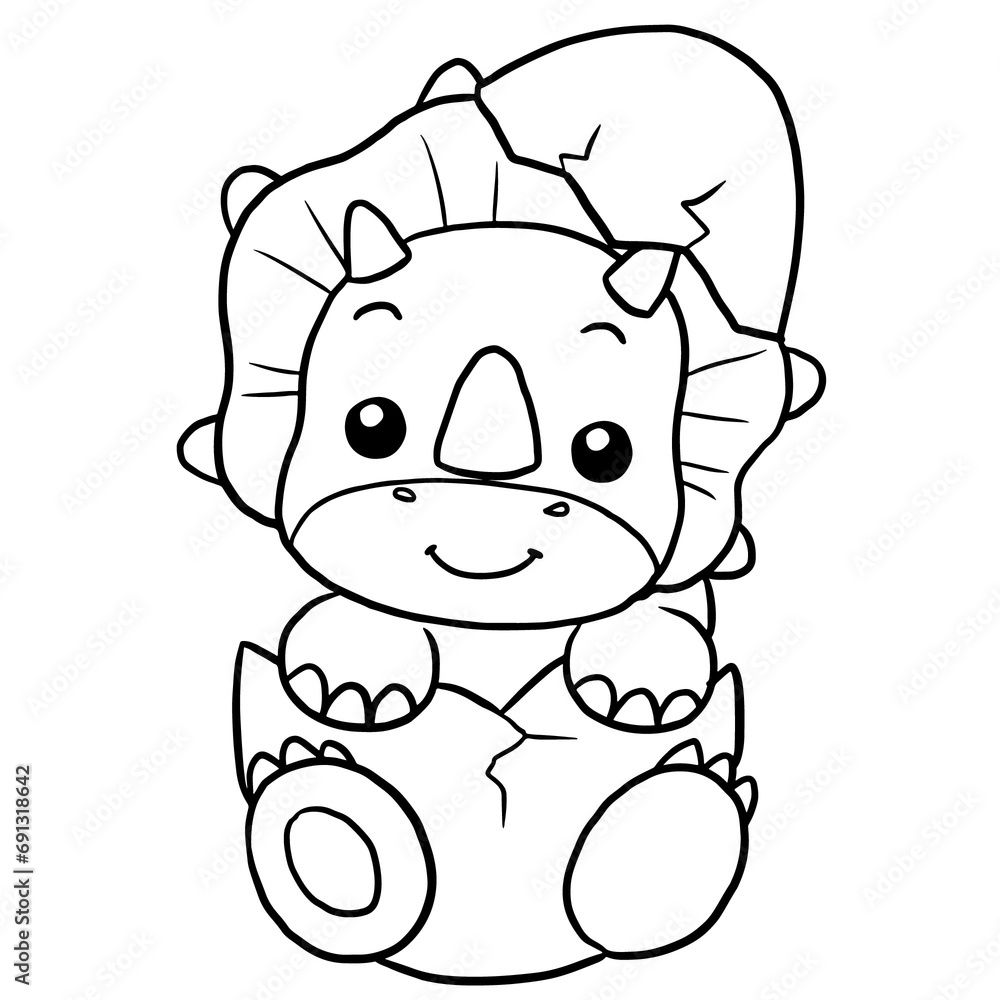 Dinosaurs wild animals cartoons doodles kawaii anime coloring pages ...