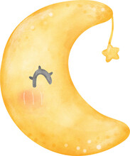 Whimsical Half Moon Art Print Free Stock Photo - Public Domain Pictures