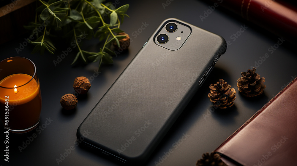 Product photo of a sleek and stylish smartphone case, showcasing its ...