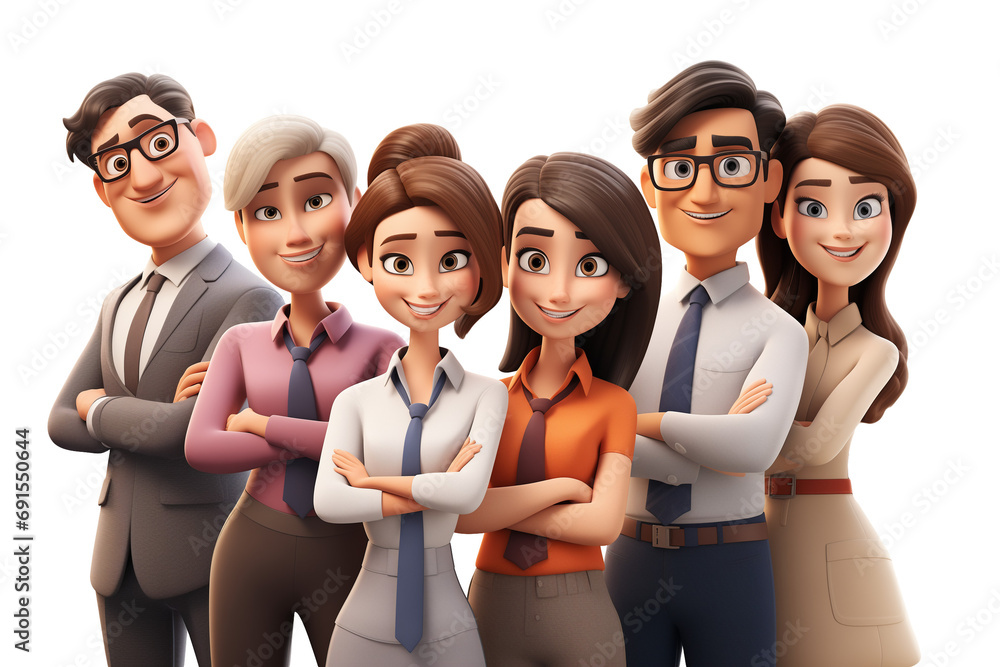 Smiling group of business leaders characters isolated. Office workers ...