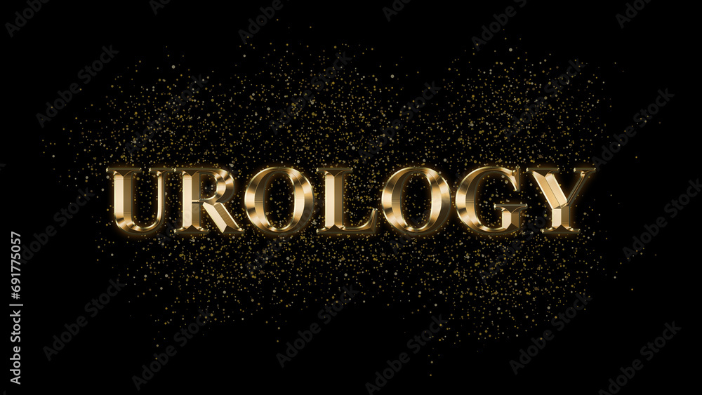 Ilustración de Stock UROLOGY, Gold Text Effect on black background ...