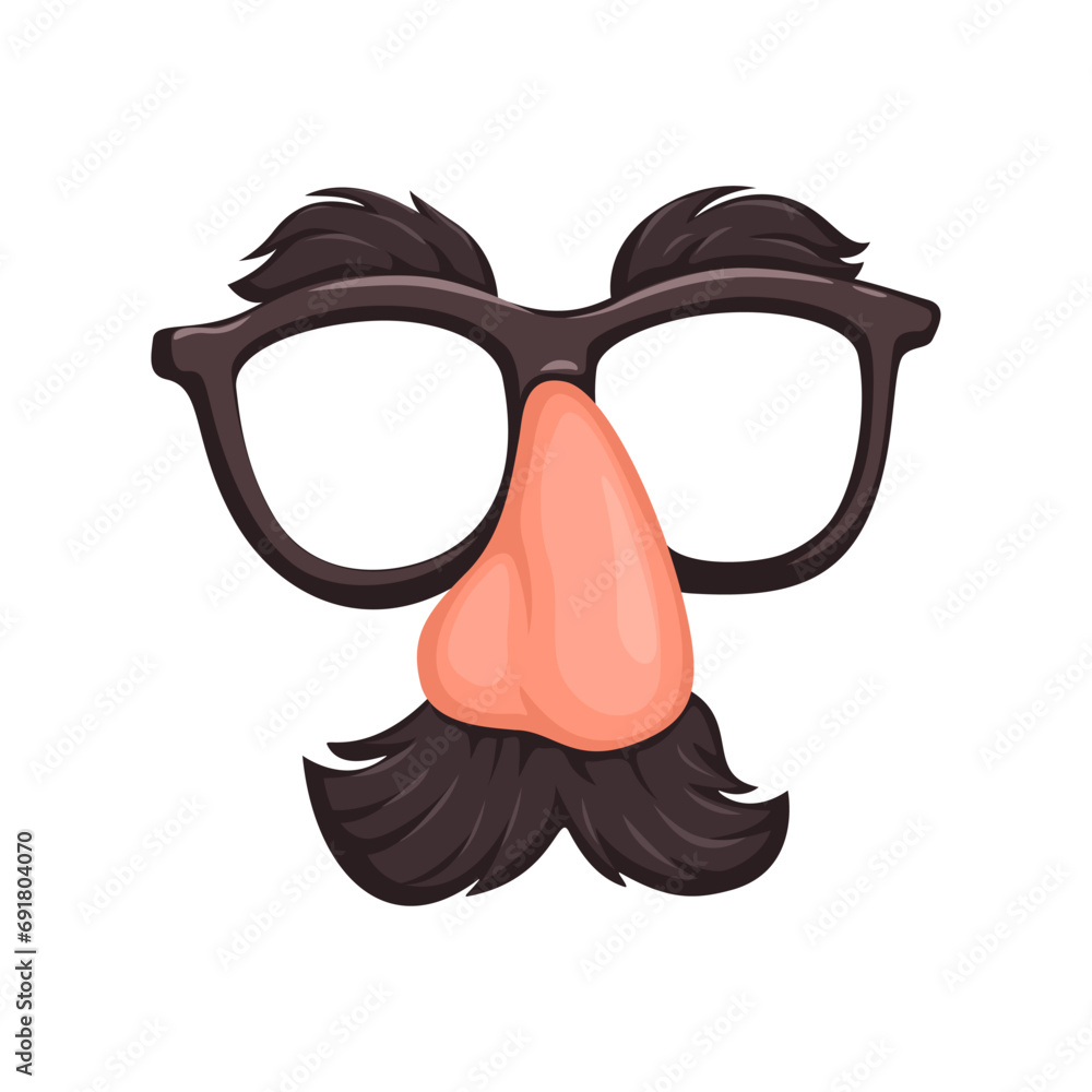 Disguise Eyeglass With Fake Nose and Mustache Symbol Cartoon ...