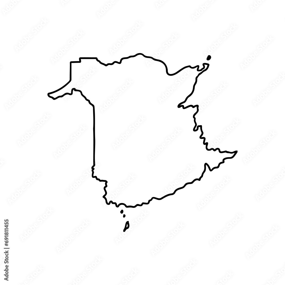 New Brunswick outline map. Provinces and territories of Canada. Vector ...
