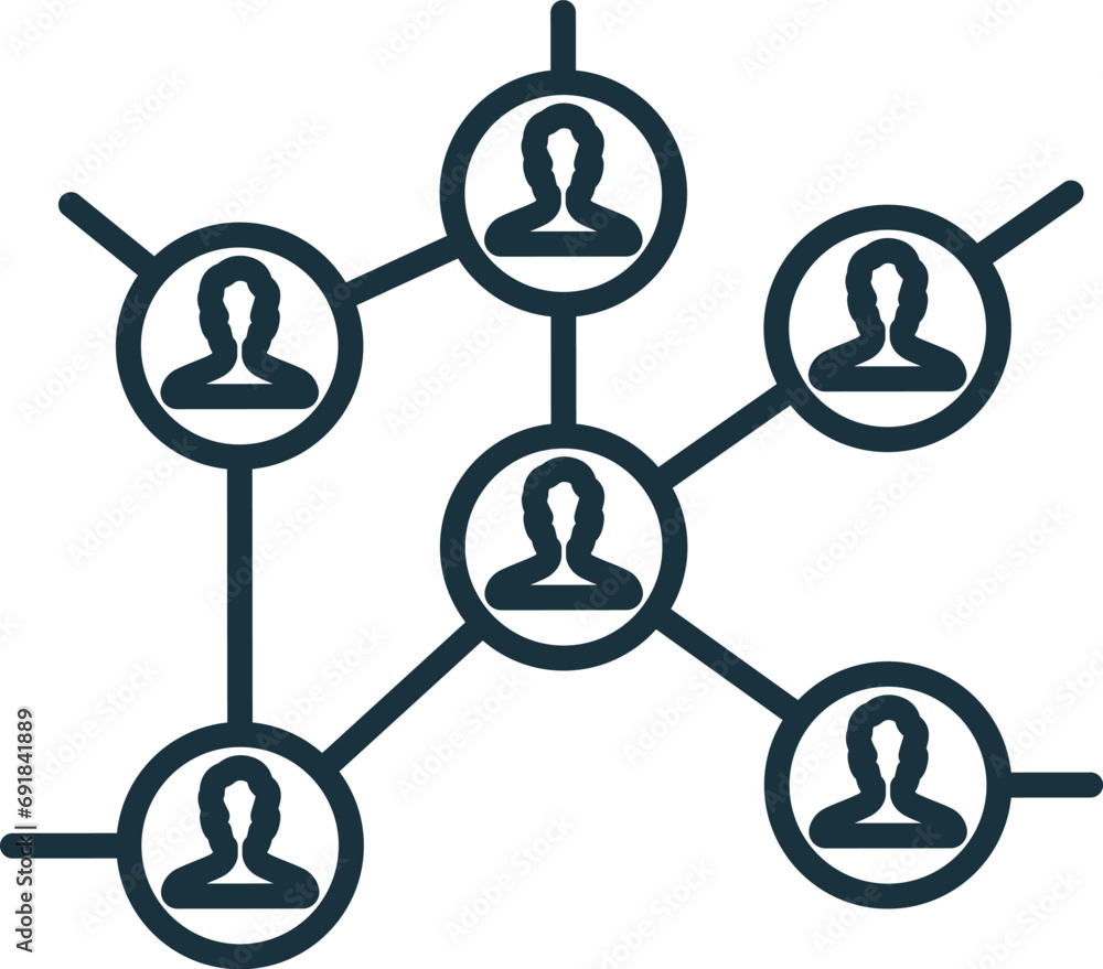 Network icon. Monochrome simple sign from data analytics collection ...