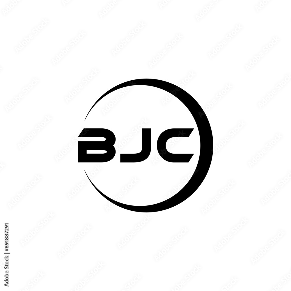 BJC letter logo design with white background in illustrator, cube logo ...