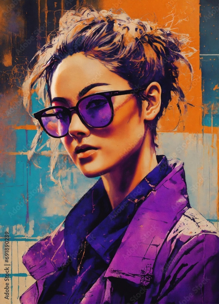 Photo Stock In style of split toning, in style of mixed media, harsh ...