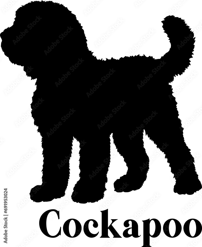 Cockapoo Dog silhouette SVG Vector Dog breeds Stock Vector | Adobe Stock
