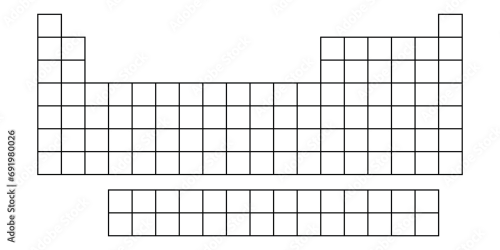 Empty periodic table of elements in chemistry. Scientific resources for ...