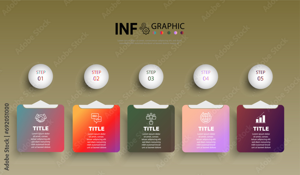Infographic design 5 steps for diagrams, presentations, workflow ...