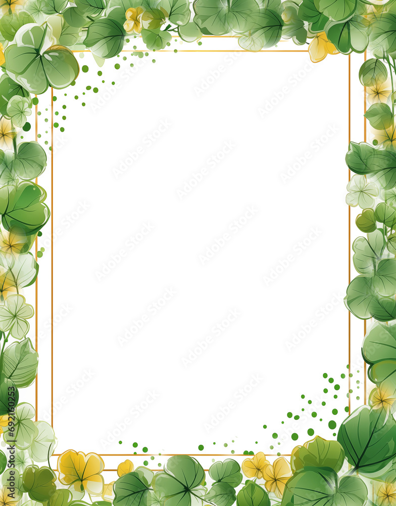 4 leaf clovers st patrick frame border with transparent background for ...
