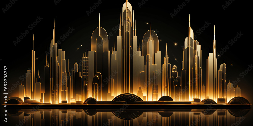 minimalist golden metropolis design Stock Illustration | Adobe Stock