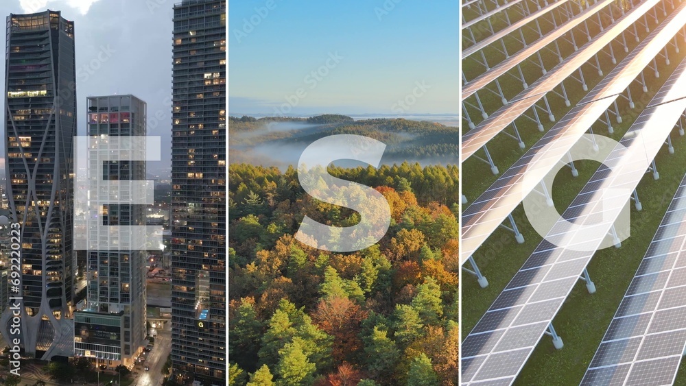 Environmental, social, and corporate governance (ESG) concept, split ...