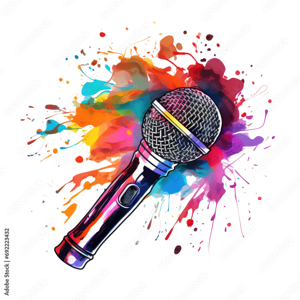 Live on stage open microphone drawing, transparent background clipart ...