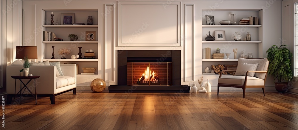 Beautiful Furnished Living Room Interior in New Luxury Home Features ...