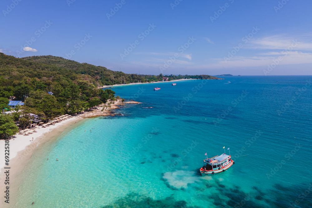 Koh Samet Island Thailand, aerial drone view from above at the Samed ...