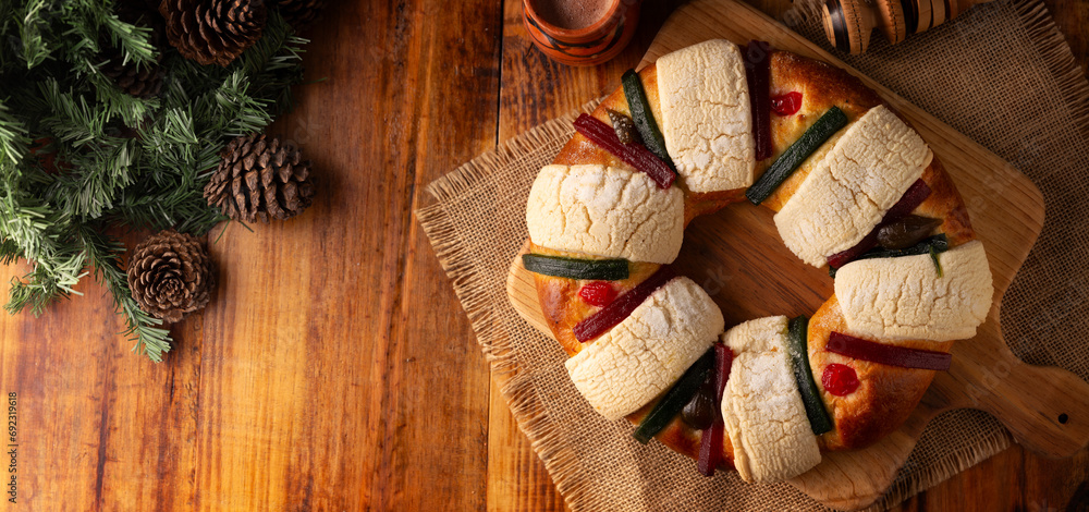 Three Kings Bread also called Rosca de Reyes, Roscon, Epiphany Cake ...