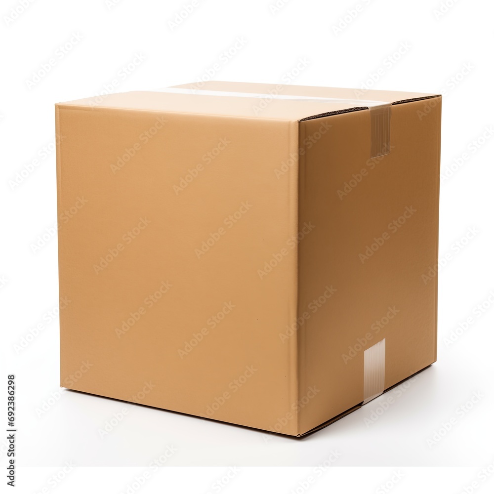 Isolated cardboard box on white background. Pasteboard box. Carton box ...