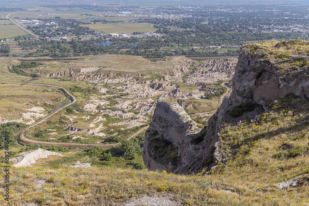Photo Stock The base of Scots Bluff with the North Platte River, seen ...