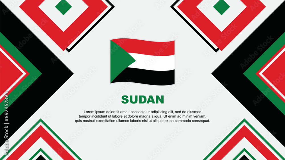 Sudan Flag Abstract Background Design Template. Sudan Independence Day ...
