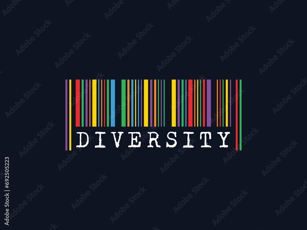 Diversity, typography, concept, social media post, banner, poster ...