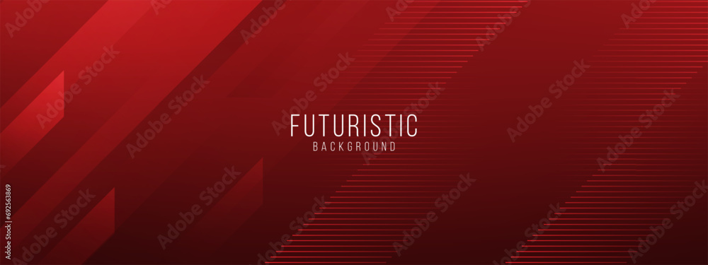 Abstract red maroon geometric banner background with diagonal shape and ...
