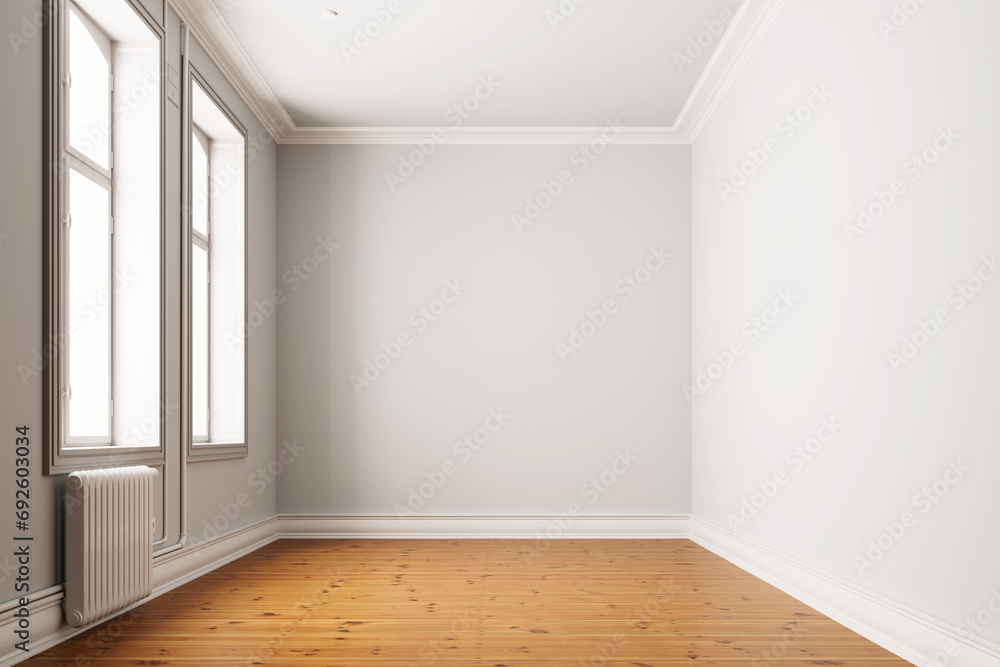 Small empty room in an old apartment as a study Stock Illustration ...