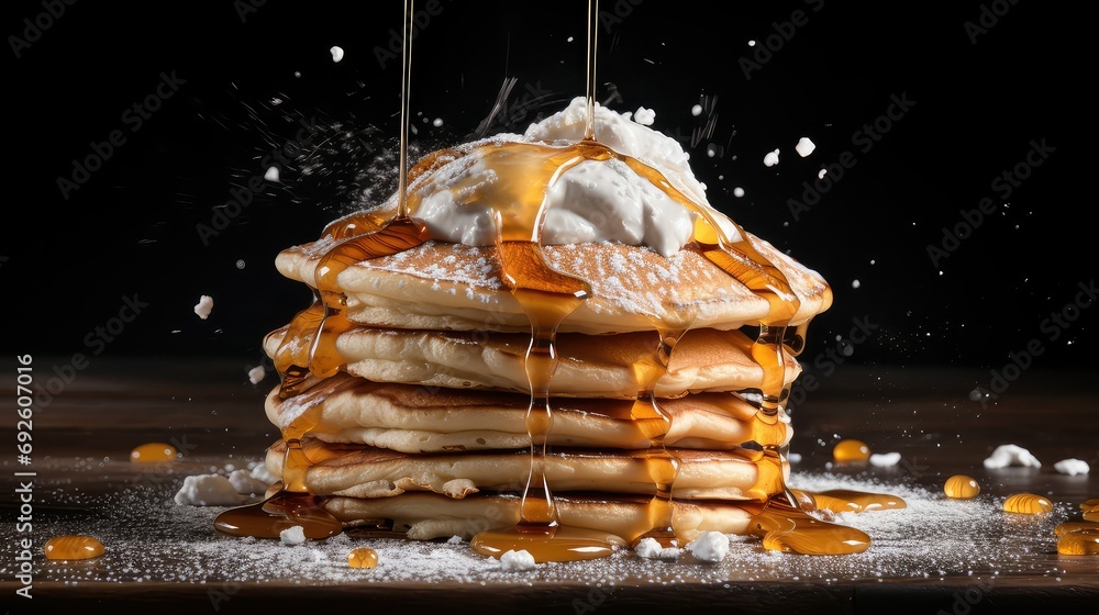 butter stack pancake food illustration breakfast brunch, flapjack ...