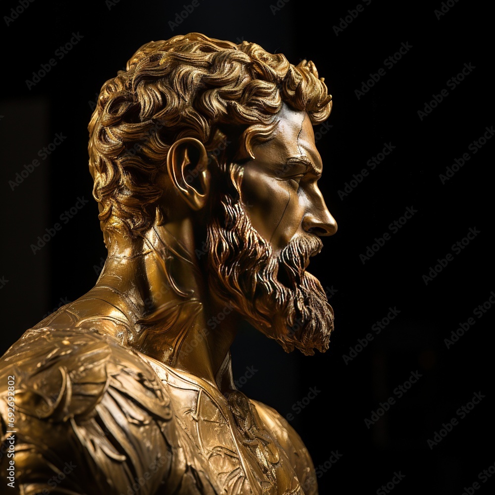 Abstract ancient roman, greek stoic person with a muscular body, marble ...