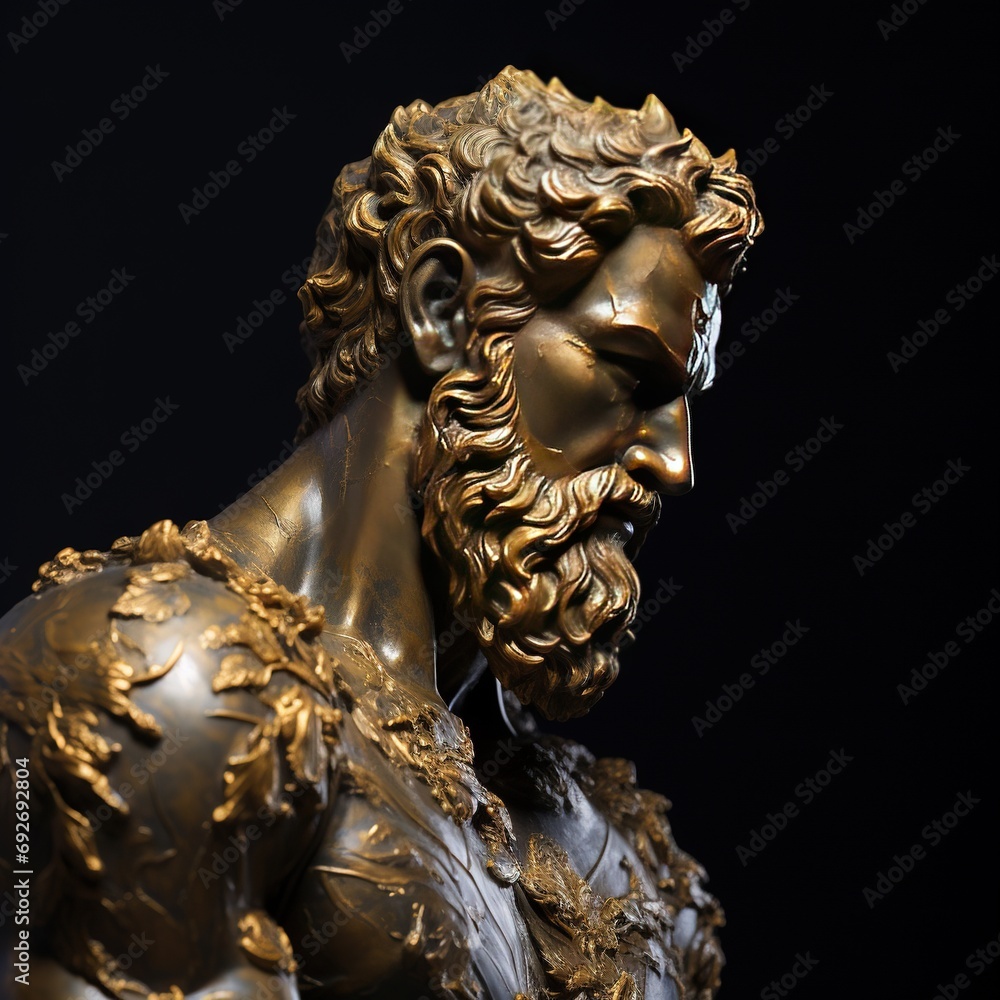 Abstract ancient roman, greek stoic person with a muscular body, marble ...