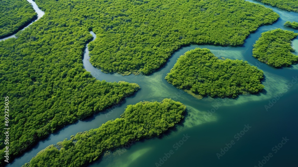conservation mangrove forest landscape illustration wetland trees ...