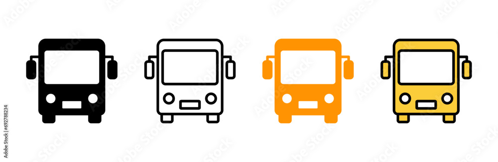 Bus icon set vector. bus sign and symbol. transport symbol Stock Vector ...