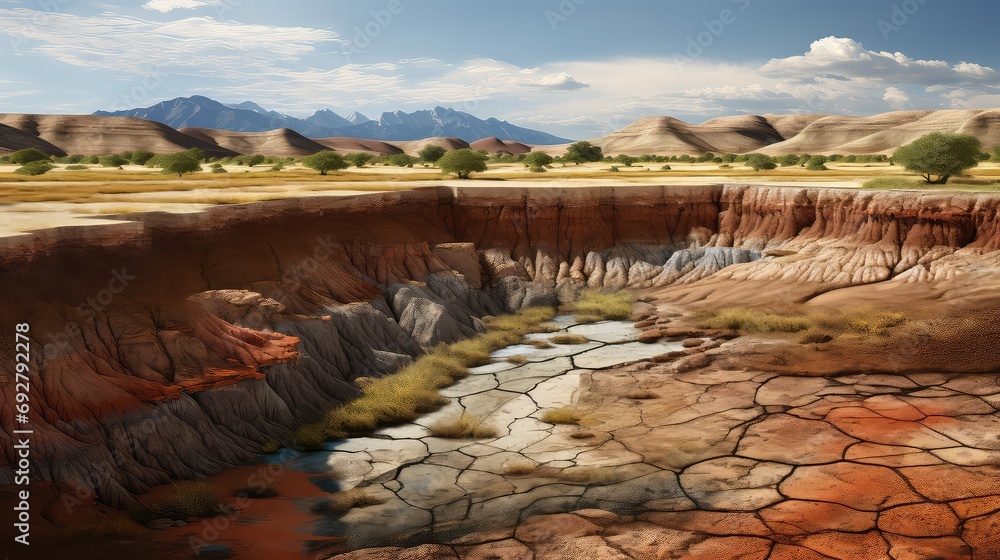 agriculture alluvial plains landscape illustration farming deposition ...