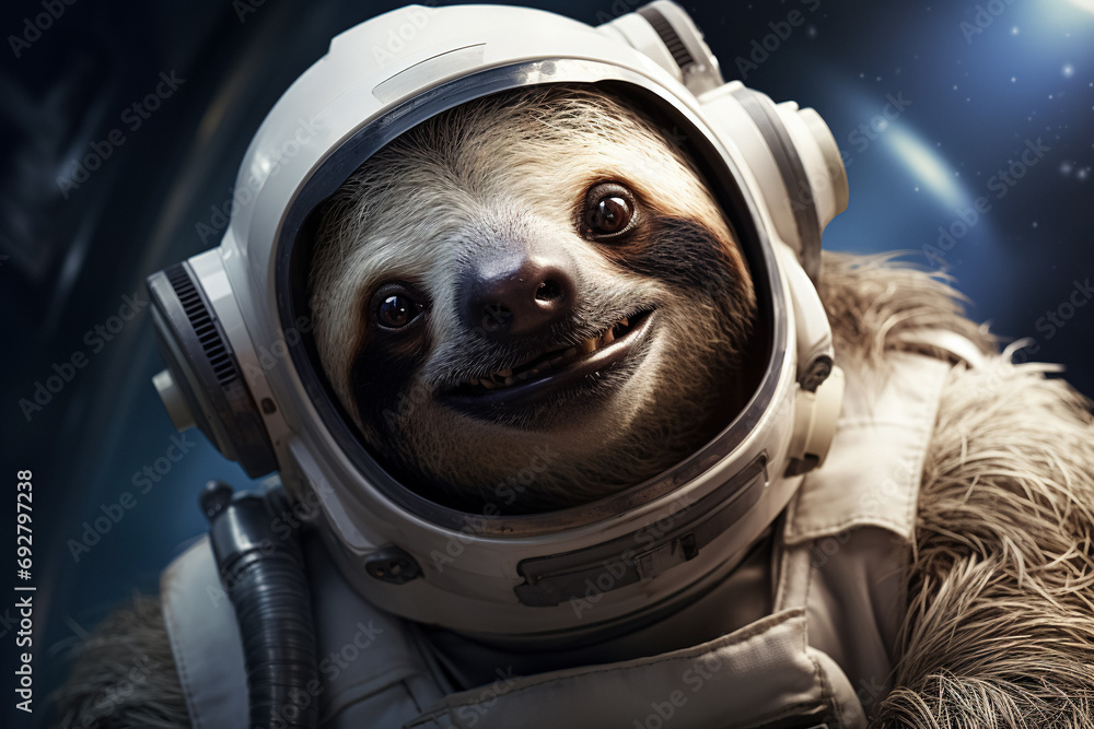 Delightful Astronaut Sloth in Cosmic Voyage - A Charming High ...