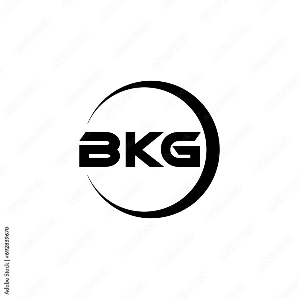 BKG letter logo design with white background in illustrator, cube logo ...