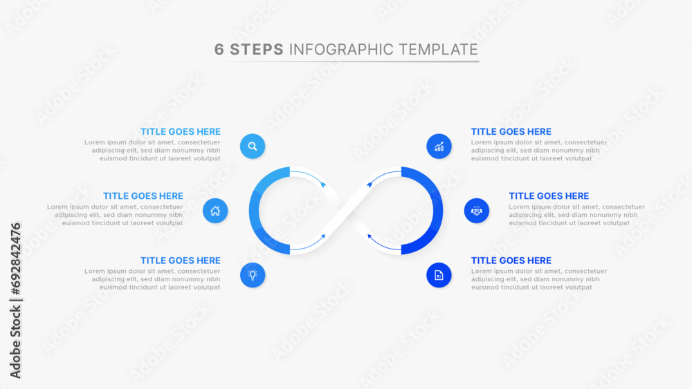 Circle Round Infographic Design Template with Six Options Stock Vector ...