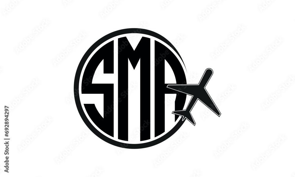 SMA three initial letter circle tour & travel agency logo design vector ...