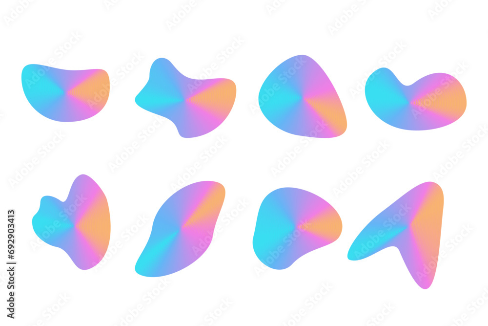 Dynamic amorphous organic shapes, fluid forms set. Vector element for ...