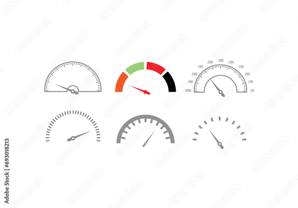Car speedometer.set Auto dashboard with gauge of speed, tachometer ...