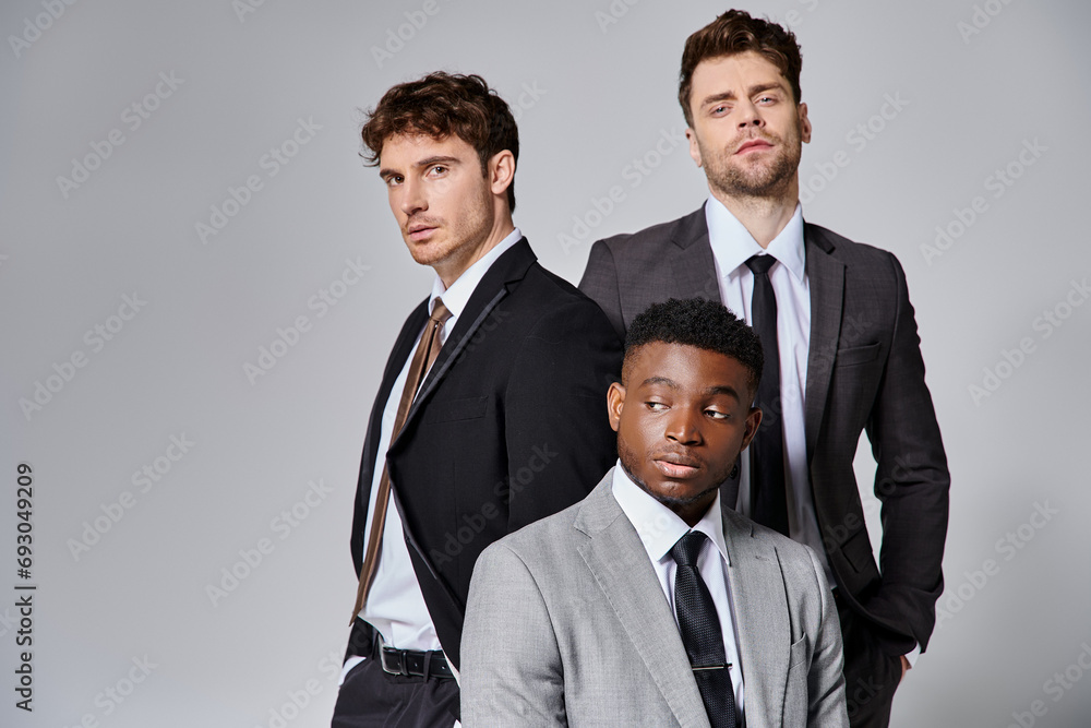 handsome young multicultural male models in business casual attires ...