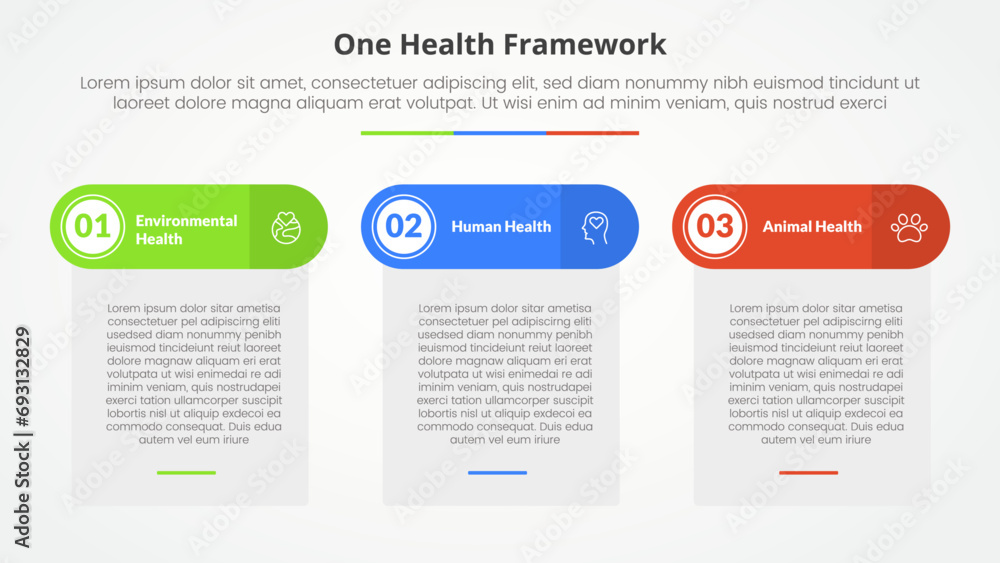 one health infographic concept for slide presentation with table box ...