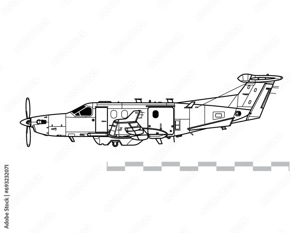 Pilatus U-28A Draco, PC-12M Spectre. Reconnaissance aircraft for ...