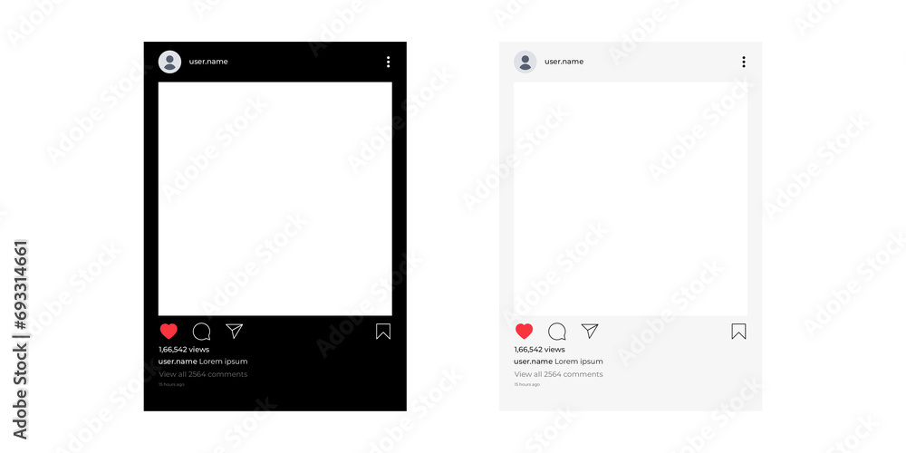 Instagram post, story, feed, reel template for mockup. Stock ...