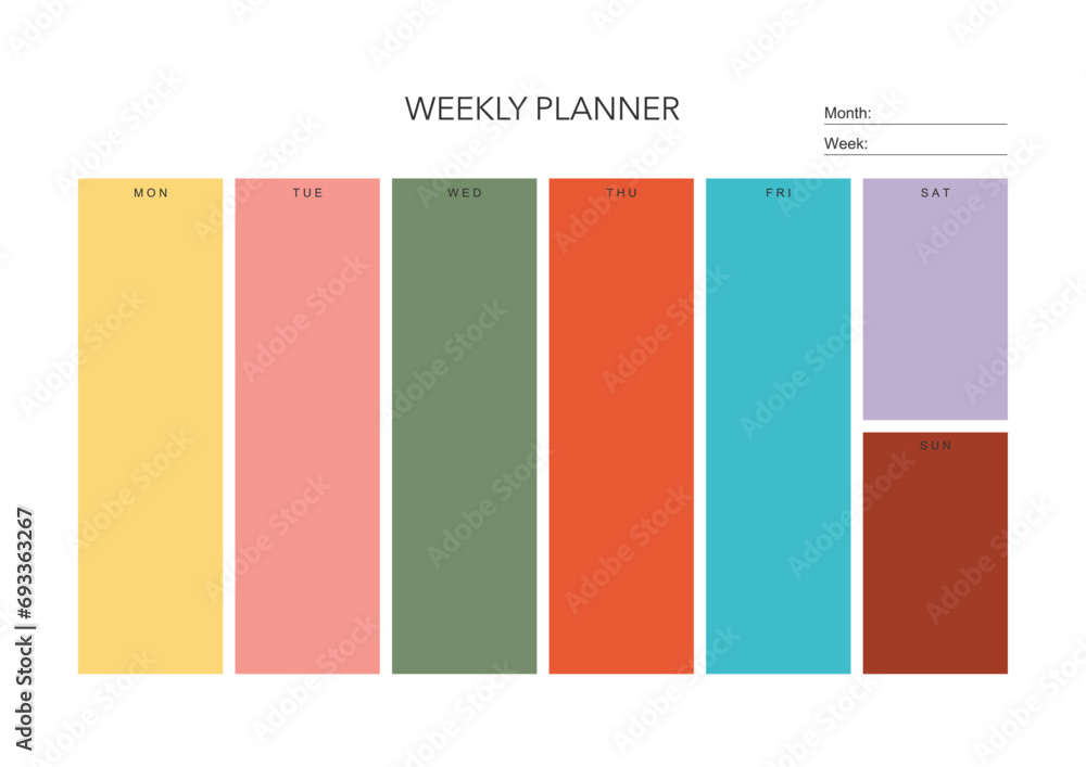 weekly plan, minimalistic daily, weekly planner printable template ...