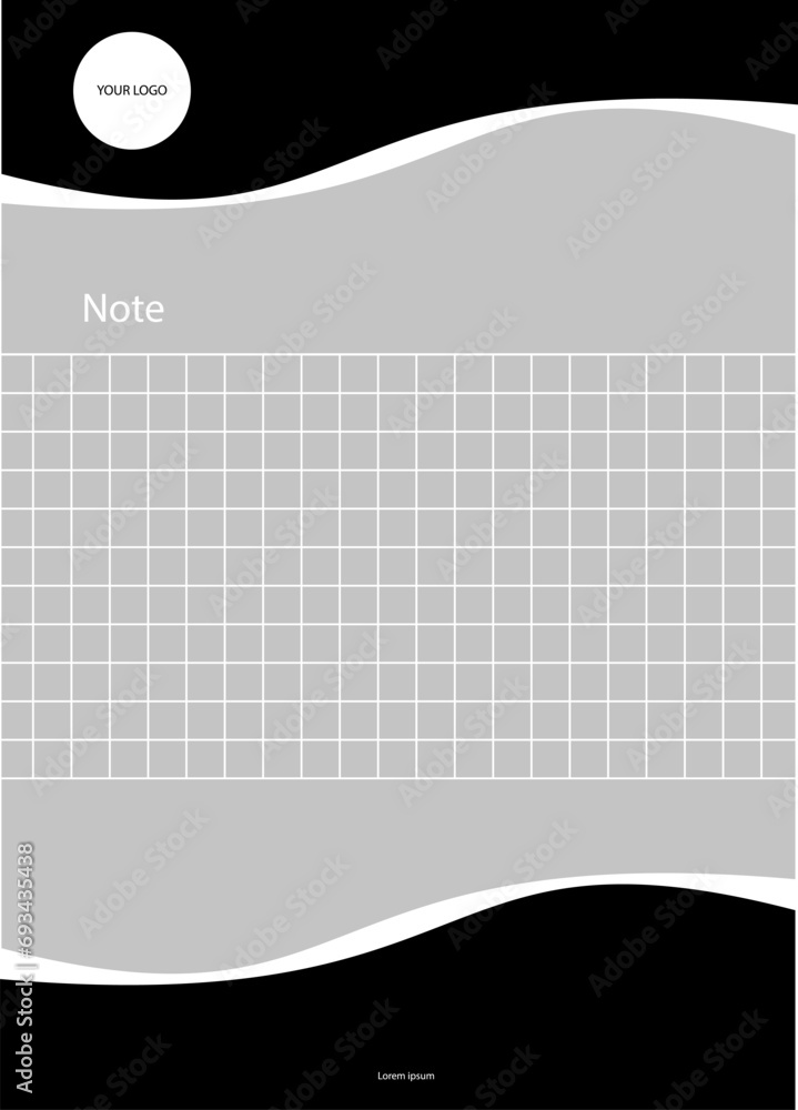 Stylish presentation cover page template, note pdf, vector, printable ...