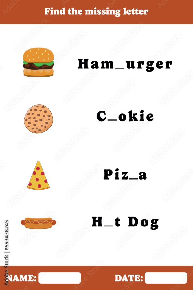 Find the missing letter. Educational spelling game for kids. Brain ...