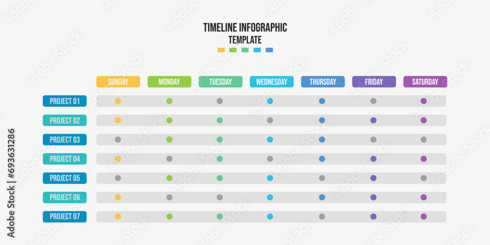 Infographic template for business. 7 Steps Modern Project Table ...