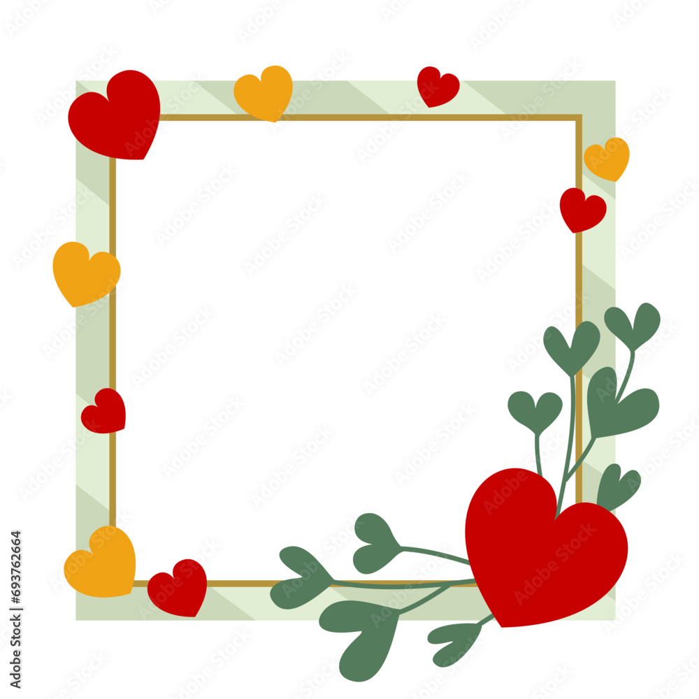 Heart frames , Valentine frame, Romantic frames , Square frame with ...